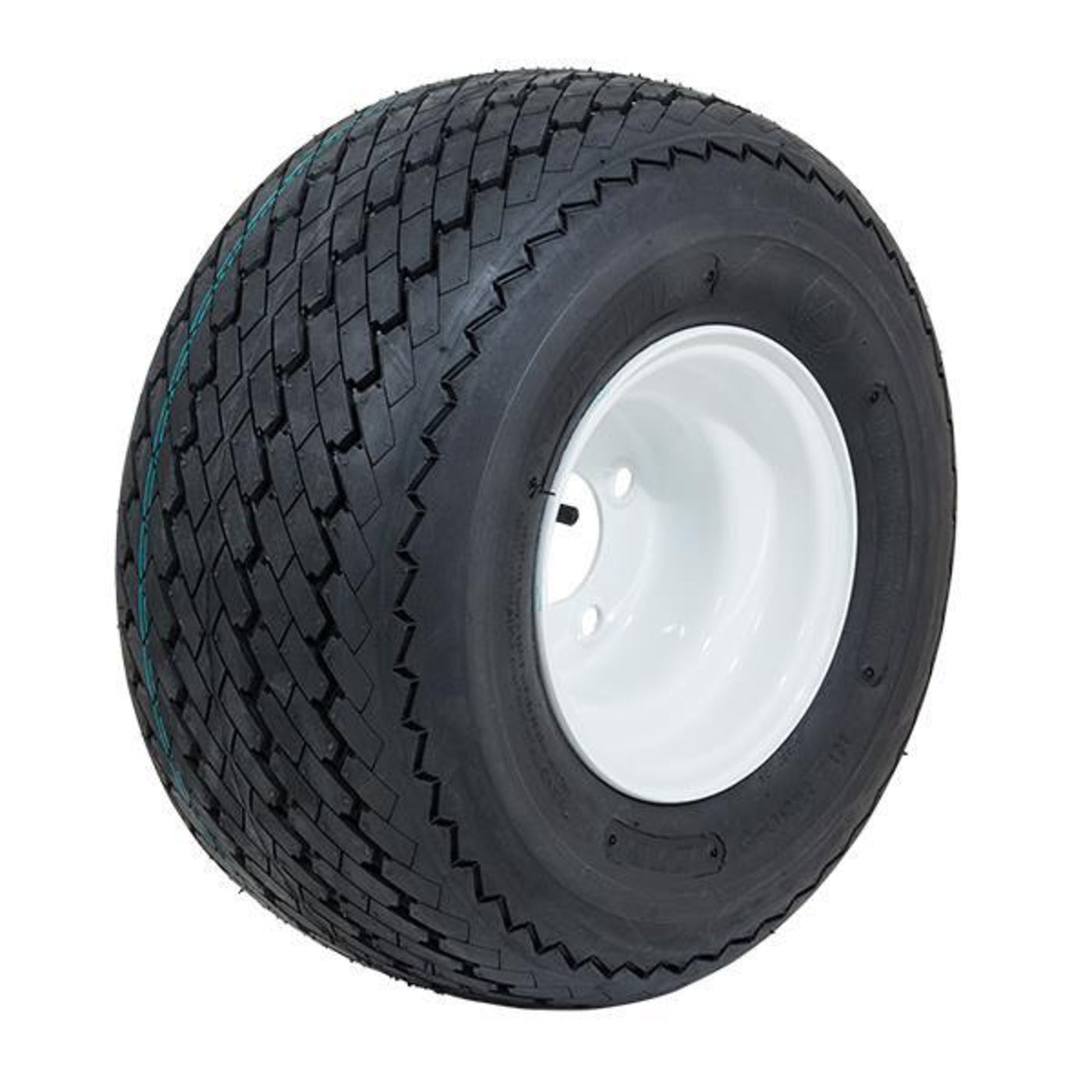 8” GTW® Topspin Tire & White Steel Wheel Assembly – SoFlo Carts